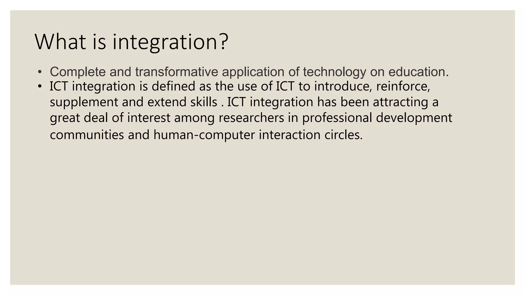 ICTs integration | PPT