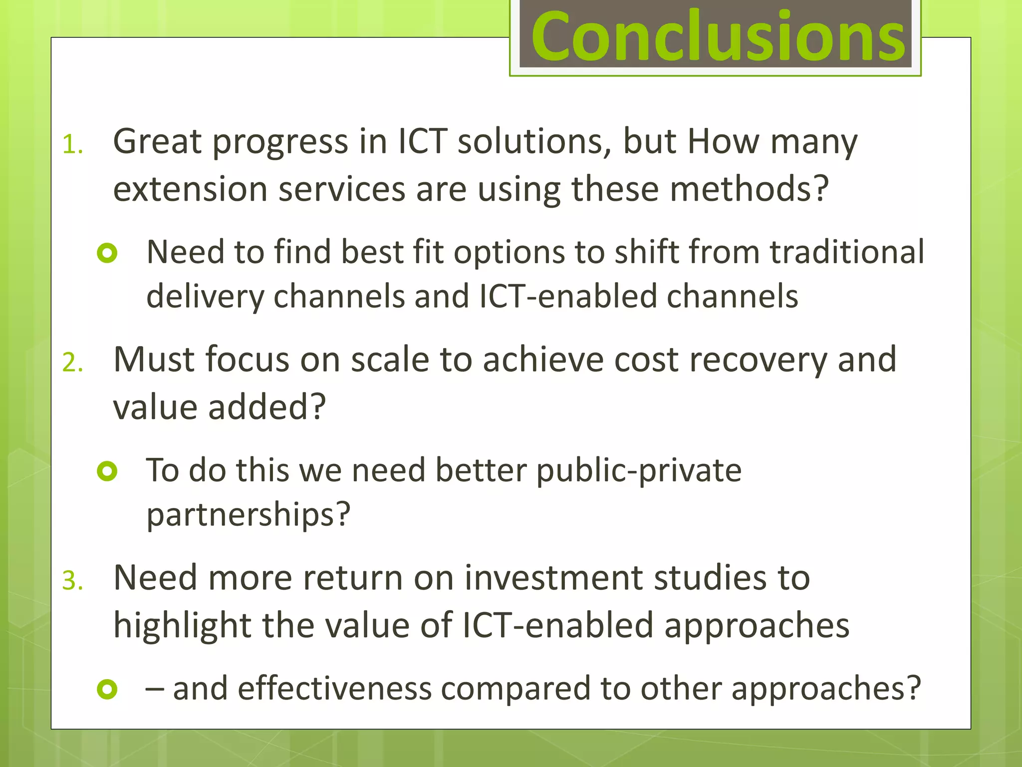 ICT’s in Value Chains | PPTX