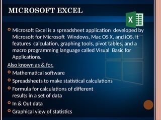 ICT SKILLS - BASICS OF MS OFFICE Word Excel | PPTX