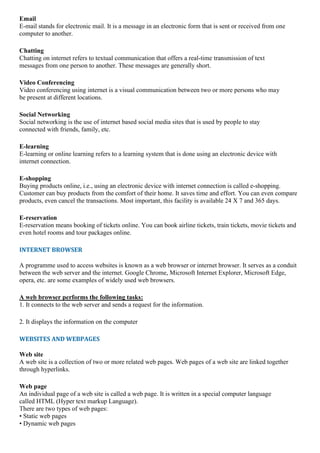 ICT skills notes class 9.pdf it helps in information technology | PDF