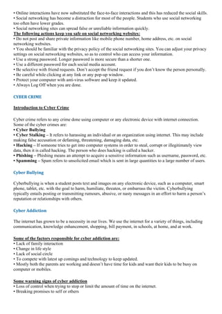 ICT skills notes class 9.pdf it helps in information technology | PDF