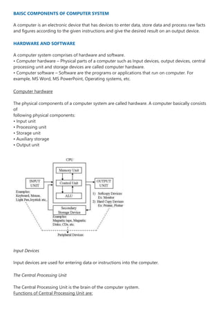 ICT skills notes class 9.pdf it helps in information technology | PDF