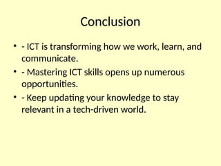 Ict Skills Presentation With Design Pptx