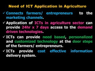 Importance of Information Communication Technologies in Agriculture | PPT