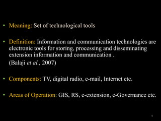 Importance of Information Communication Technologies in Agriculture | PPTX