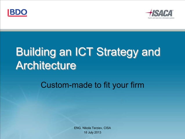 Ict startegy and architecture | PPT