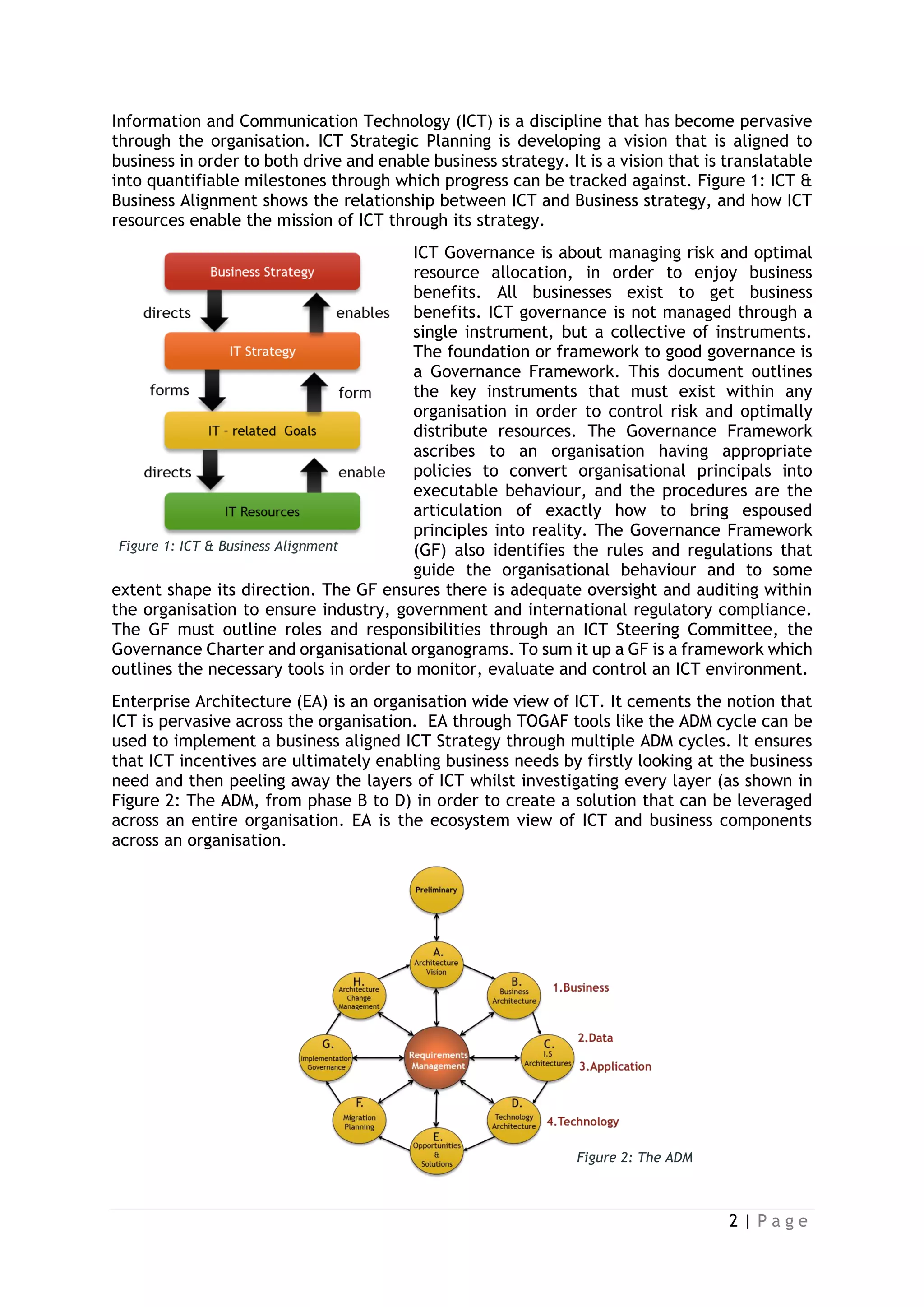 Ict Strategy Vs Governance Framework Vs Enterprise Architecture Pdf