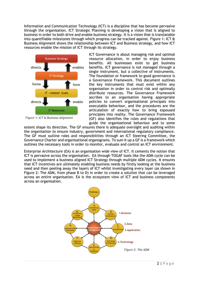 ICT Strategy vs Governance Framework vs Enterprise Architecture | PDF