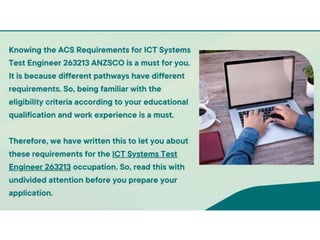 ICT Systems Test Engineer 263213 ACS Requirements | PPT