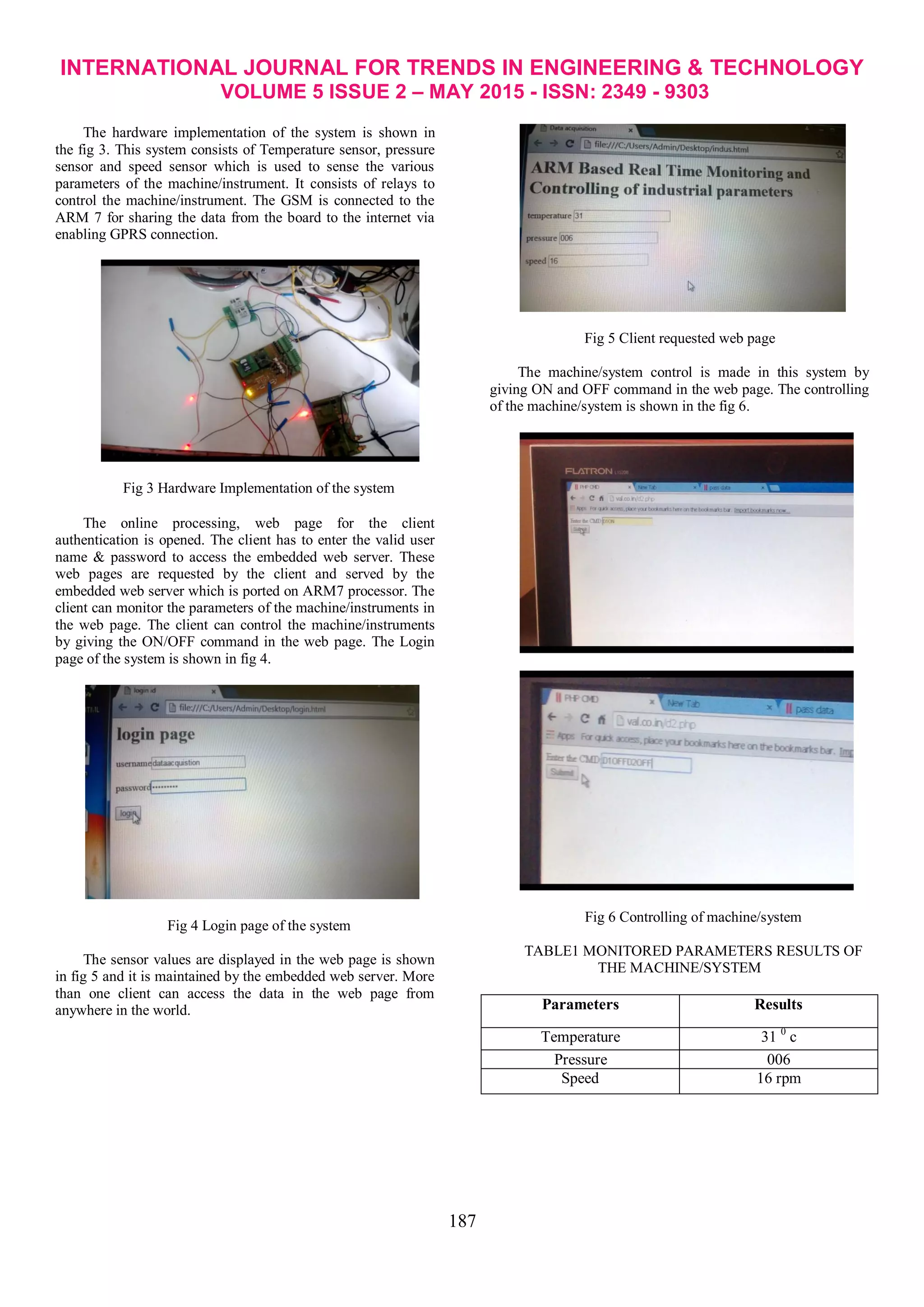 Arm Based Real Time Monitoring and Controlling of Industrial Parameters Using GPRS | PDF