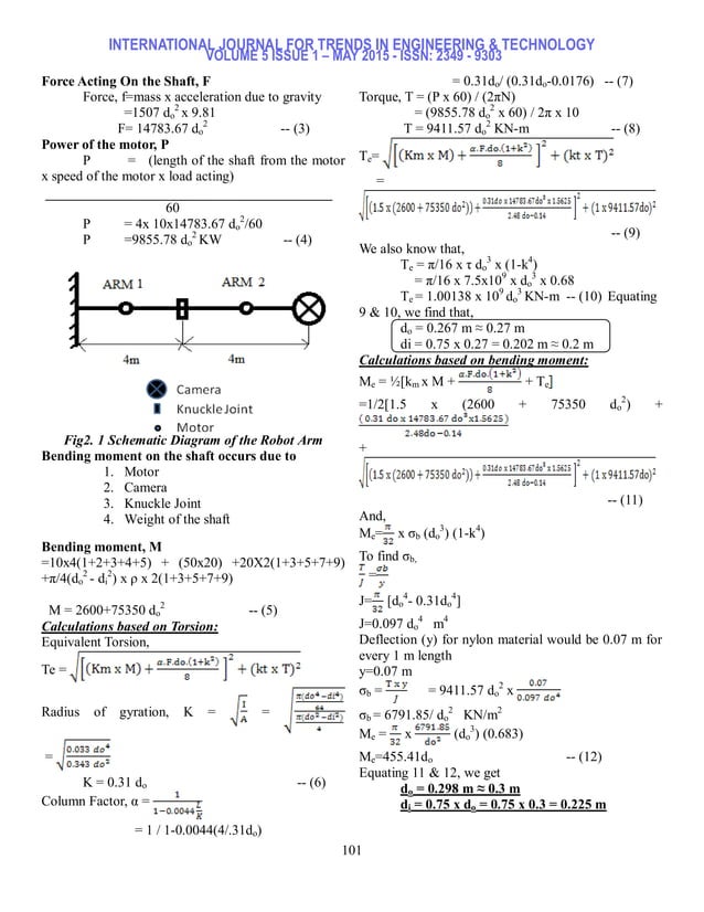 Design and Analysis of Articulated Inspection Arm of Robot | PDF