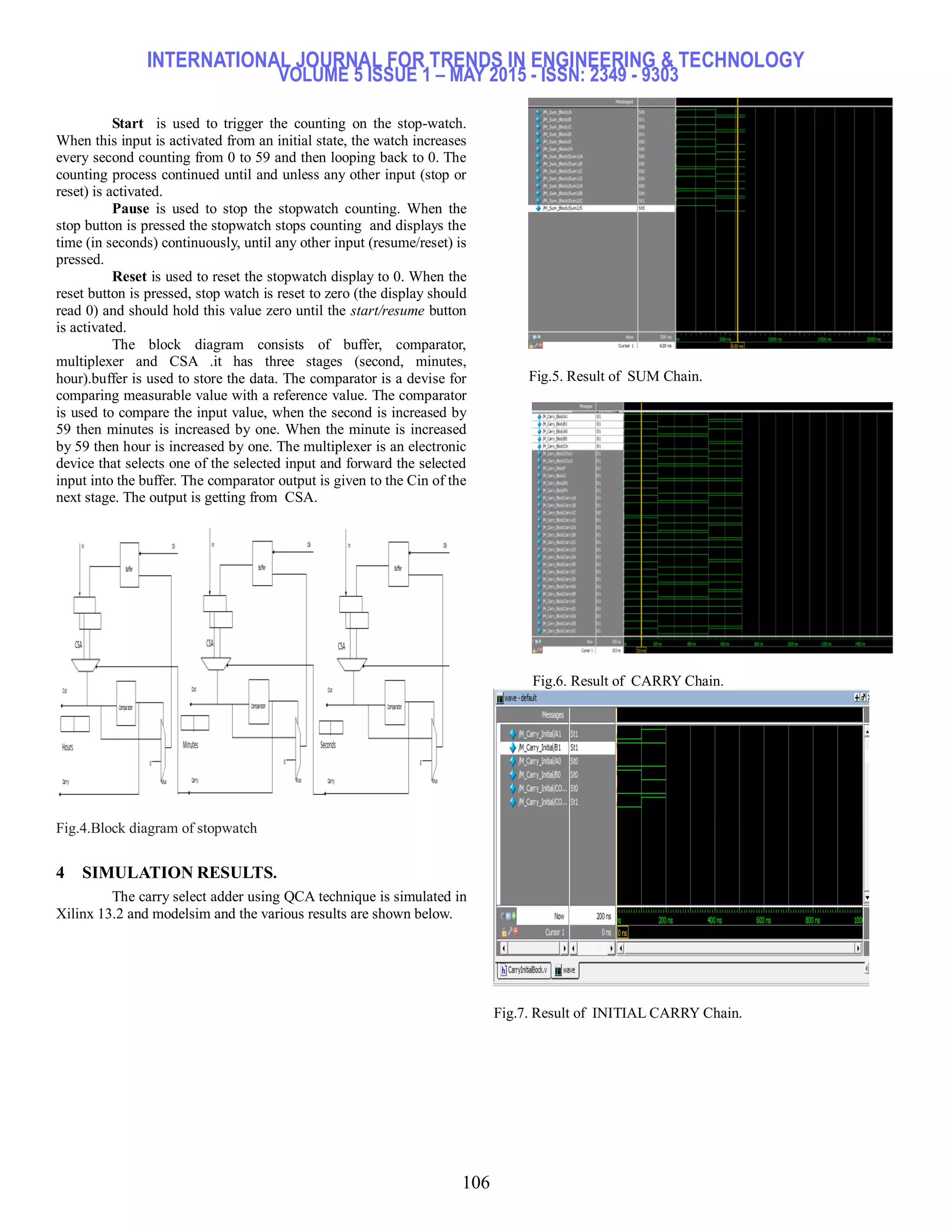 Implementation of Stopwatch using QCA based Carry Select Adder | PDF Implementation of Stopwatch using QCA based Carry Select Adder | PDF