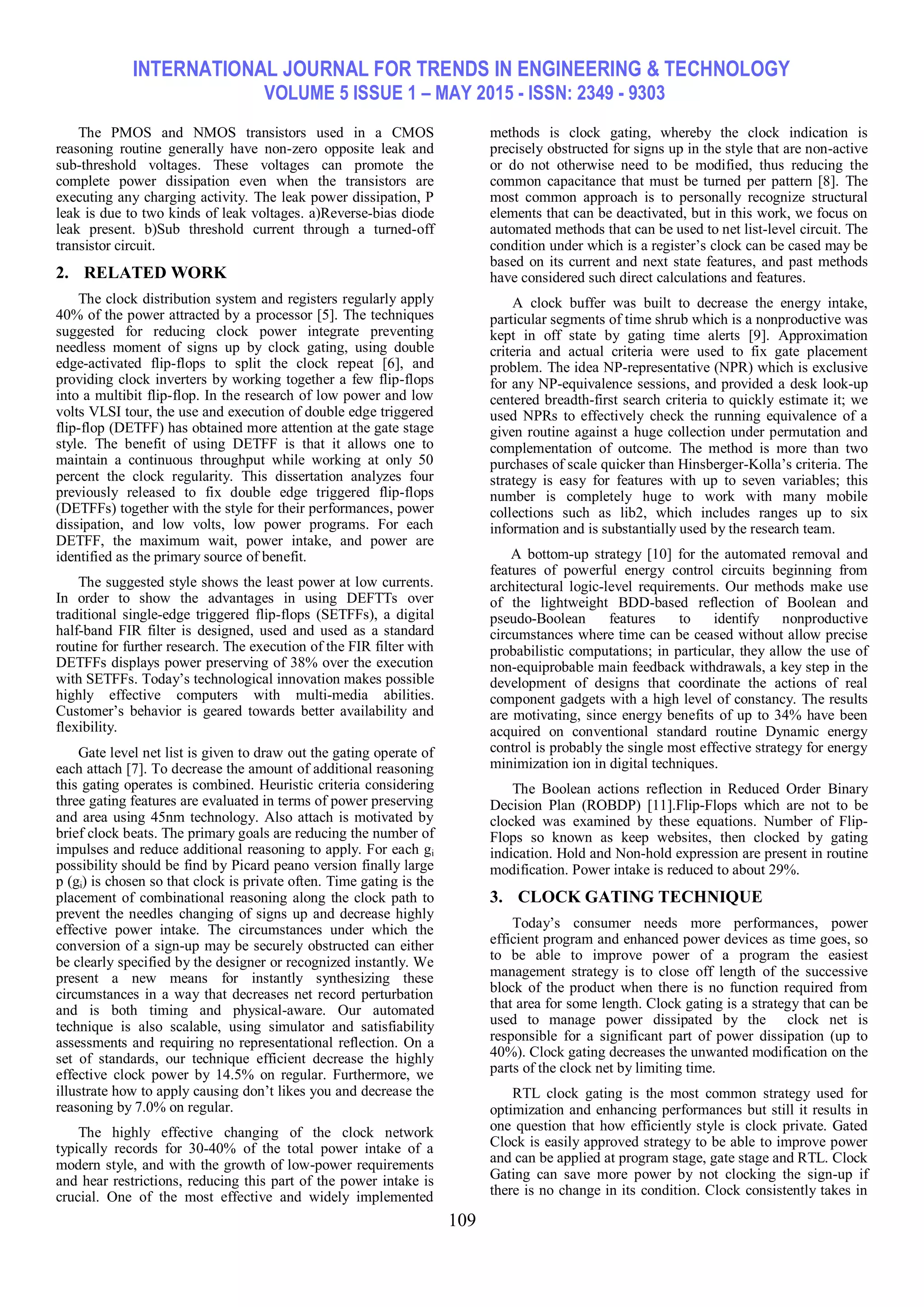 An Efficient Execution Of Clock Gating Technique For Logic Circuits Pdf