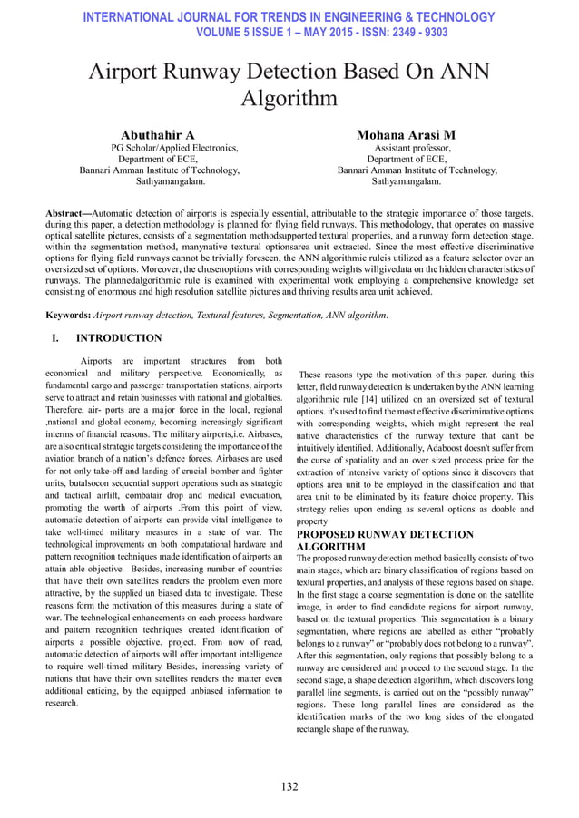 Airport Runway Detection Based On ANN Algorithm | PDF