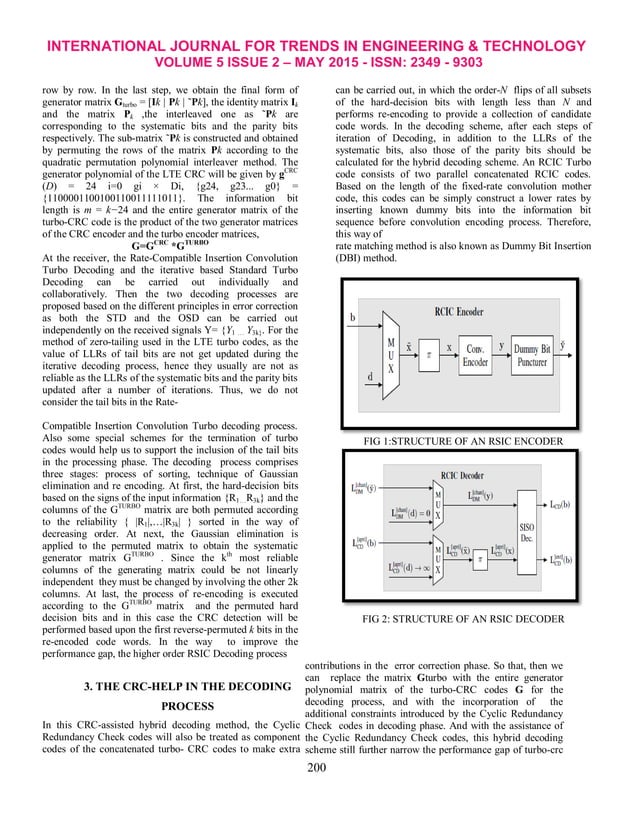 An Efficient Decoding Algorithm For Concatenated Turbo Crc Codes Pdf