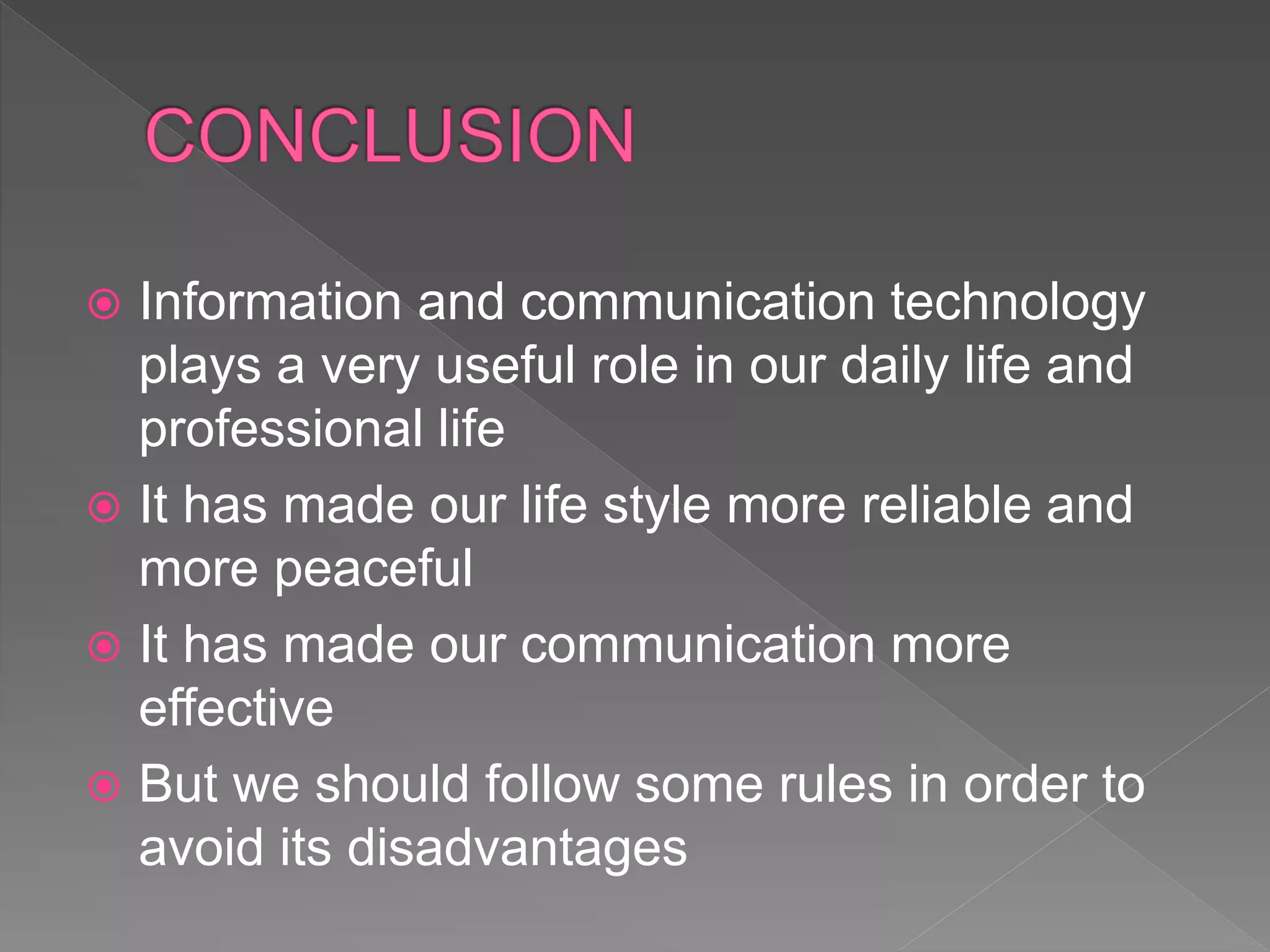Ict technology and its applications in professional life | PPTX