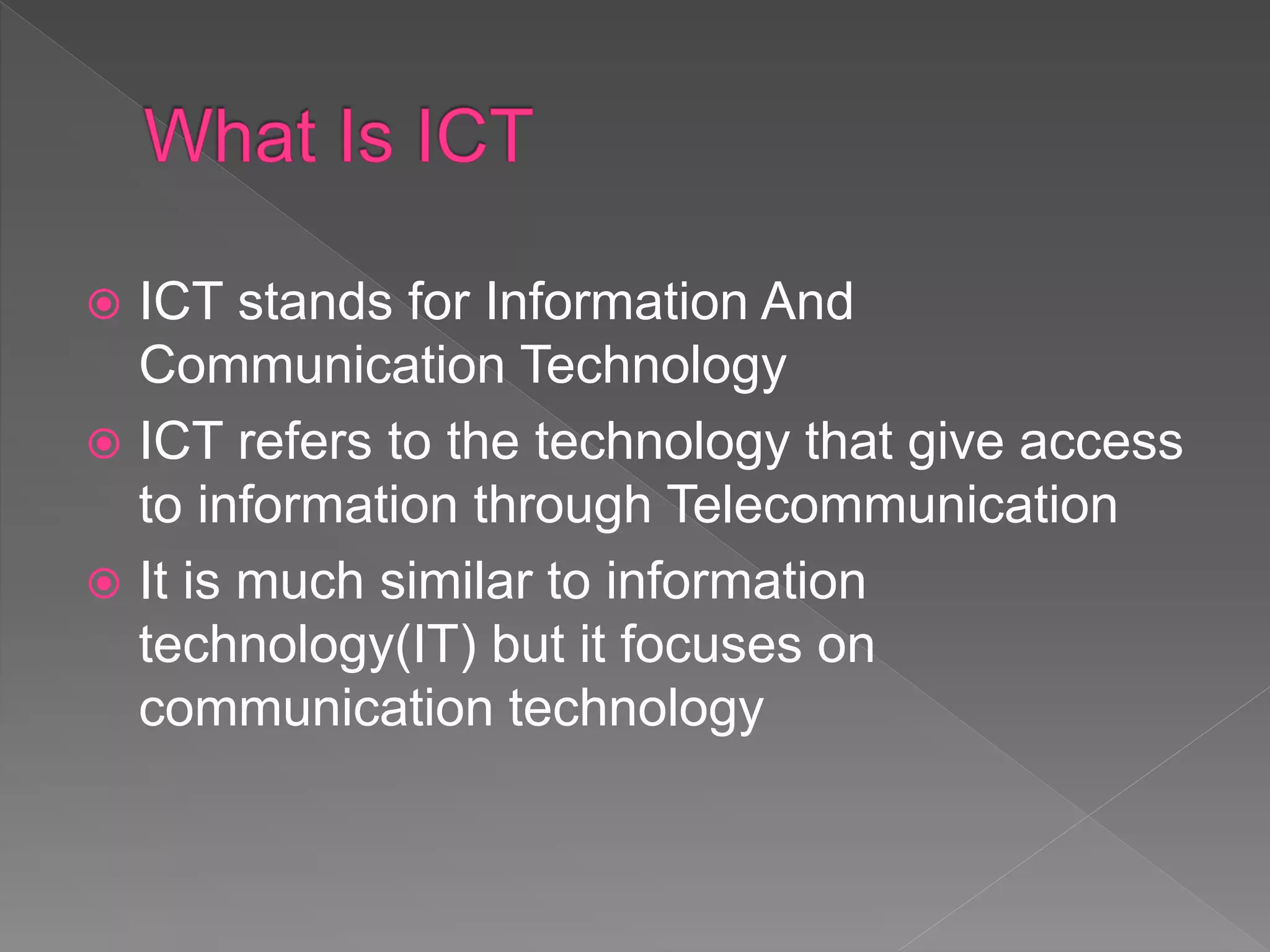 Ict technology and its applications in professional life | PPTX