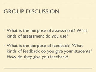 Ict tools for assessment feedback | PPT