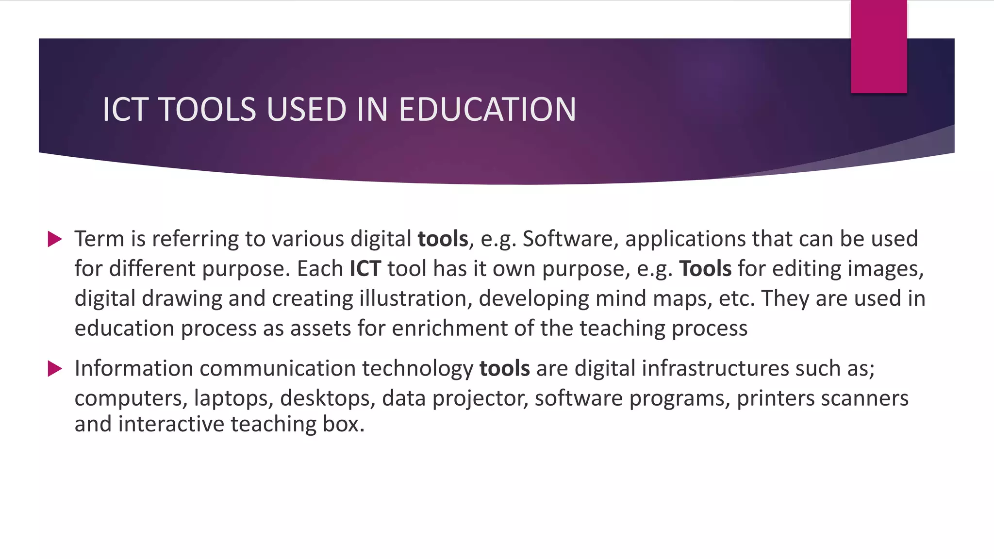 Ict tools used in education new | PPT
