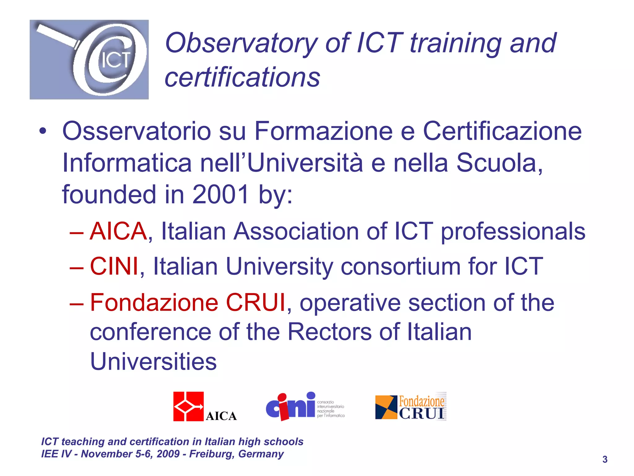 Ict training certificationsitalianhightschool | PPT