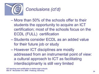 Ict training certificationsitalianhightschool | PPT