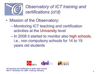 Ict training certificationsitalianhightschool | PPT