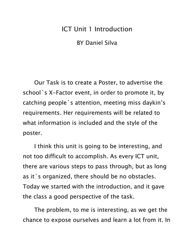 Ict unit 1 introduction | DOCX