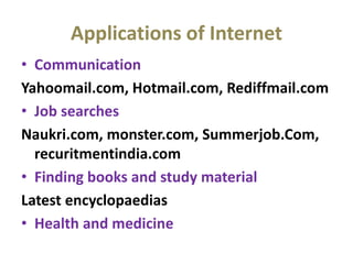 Internet and Its Applications | PPTX