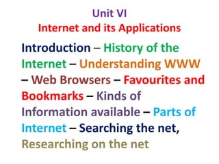 Internet and Its Applications | PPTX