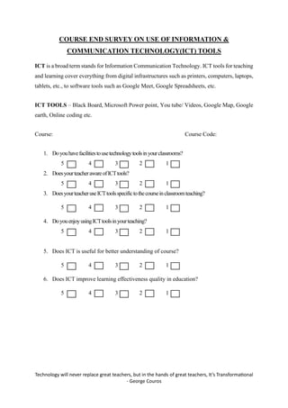 ICT USAGE SURVEY power point presentation | PDF