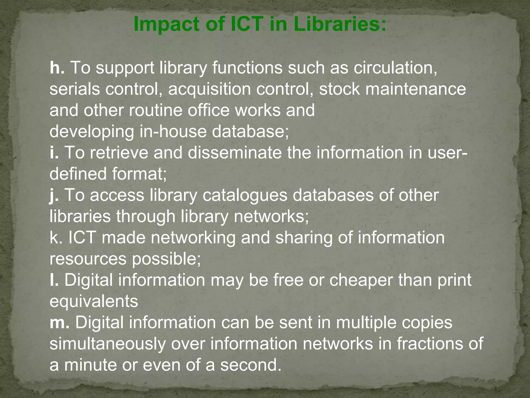 Ict uses in libraries | PPT