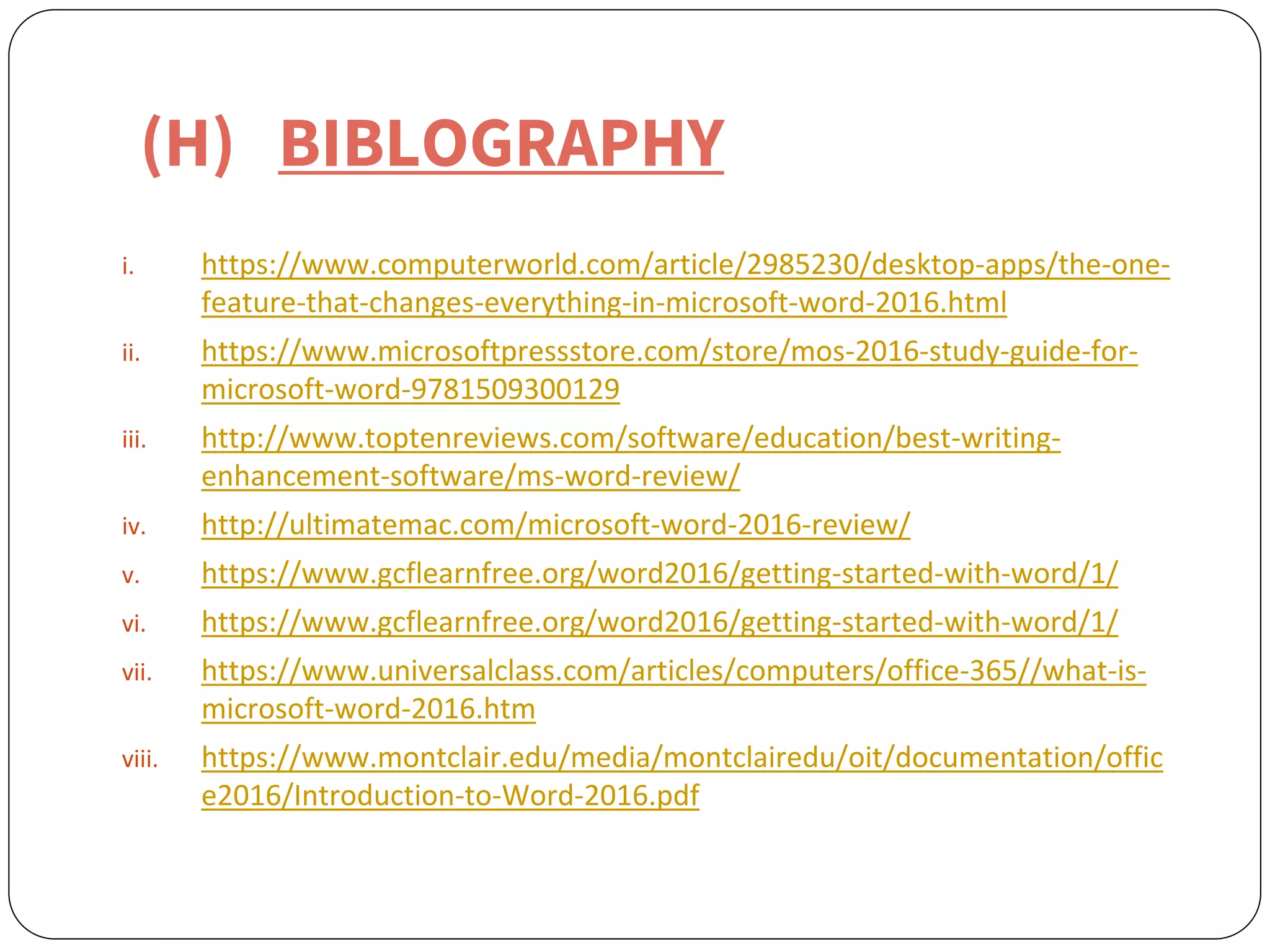 Ict word (2016) presentation | PPTX