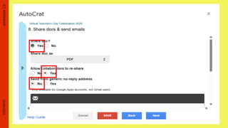 ICT Workshop Part 3 - Autocrat. How to work with Autocrat | PPTX