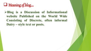 Ict workshop presentation on blog | PPTX