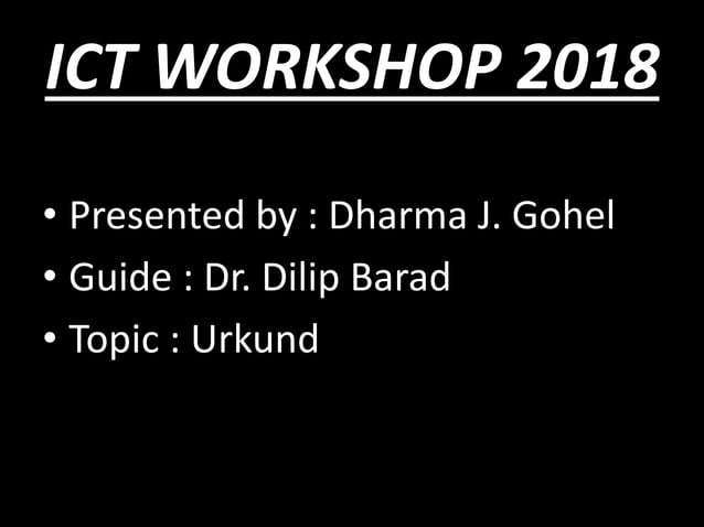 Ict workshop 2018 urkund | PPTX