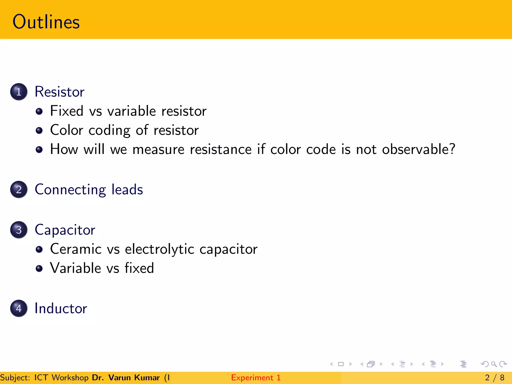 Familiarization of passive electronic component | PDF