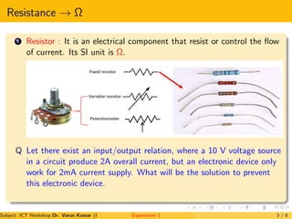 Familiarization of passive electronic component | PDF