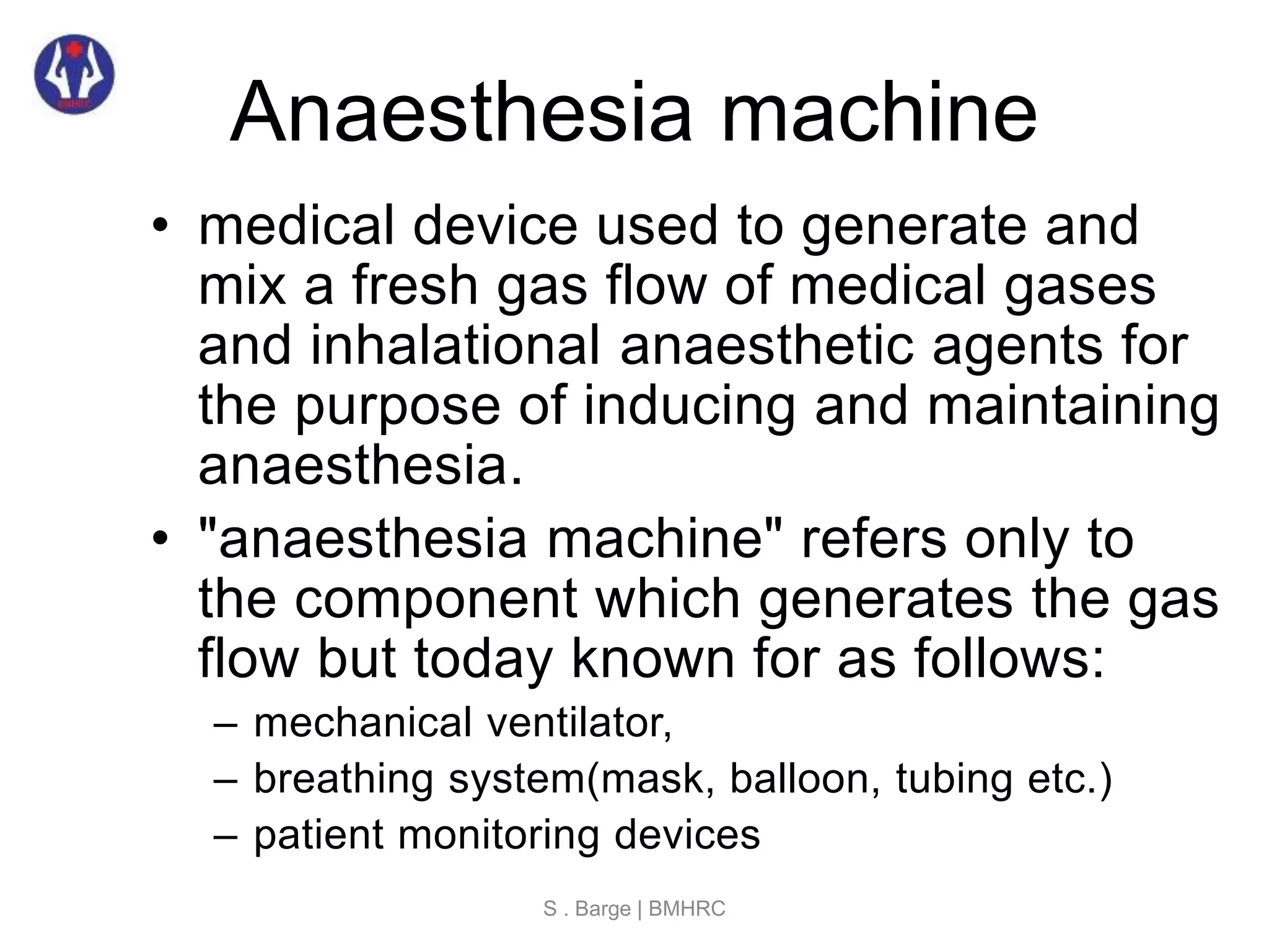 anesthesia ICU equipments use and maintenance | PPTX