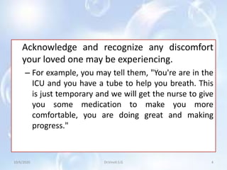 Icu communication tips | PPTX | First Aid | Injuries