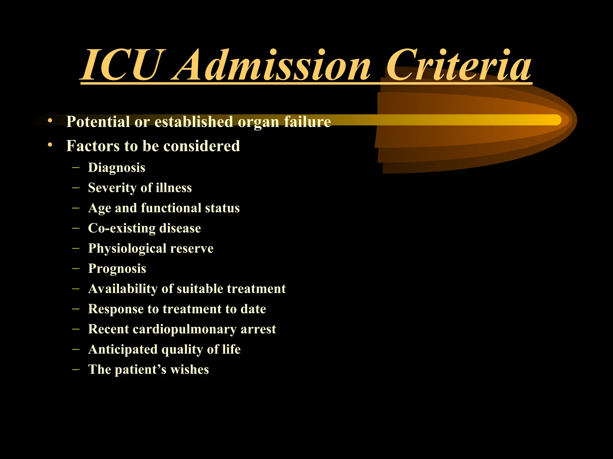 ICU-Triage.ppt icu admission criteria and discharge criteria | PPT