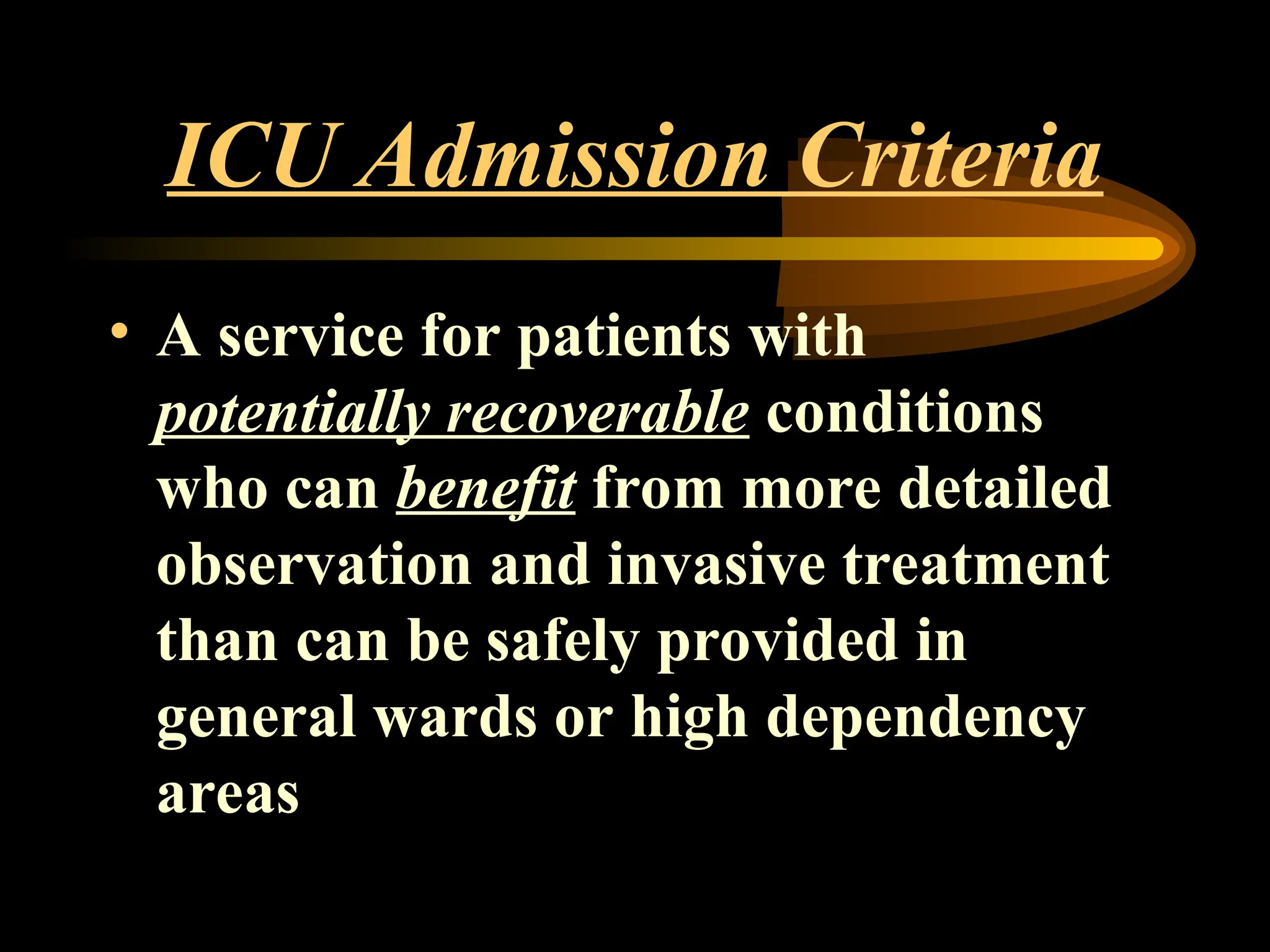 ICU-Triage.ppt icu admission criteria and discharge criteria | PPT