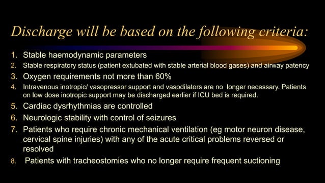 Icu admission, discharge criteria and triage | PPTX | Blood Disorders ...