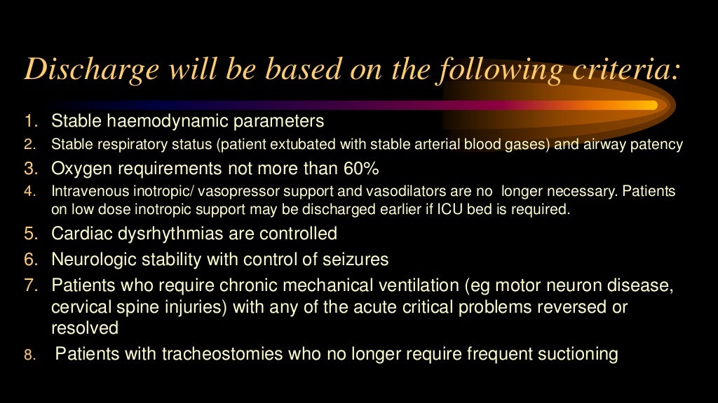 Icu admission, discharge criteria and triage Icu admission, discharge criteria and triage