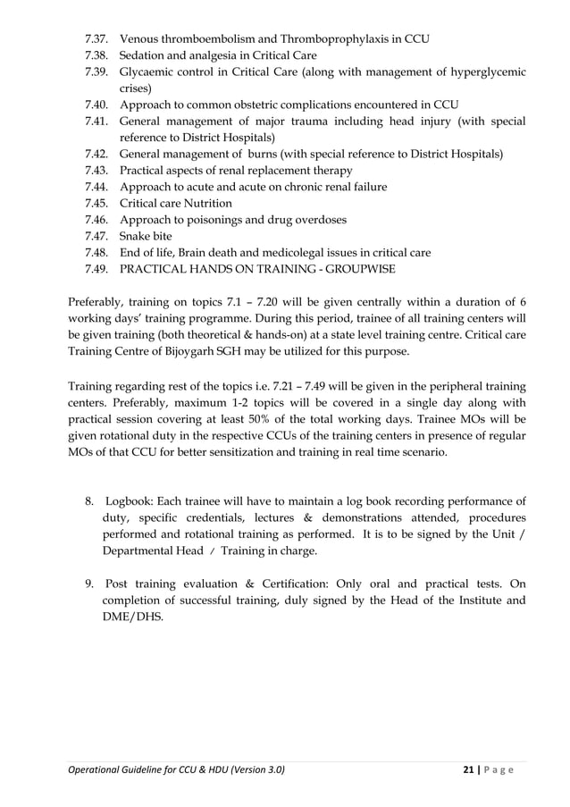 ICU and HDU guideliness from MOH&FW.pdf | First Aid | Injuries