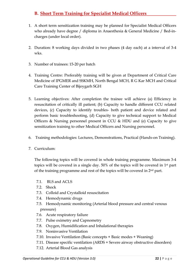 ICU and HDU guideliness from MOH&FW.pdf | First Aid | Injuries