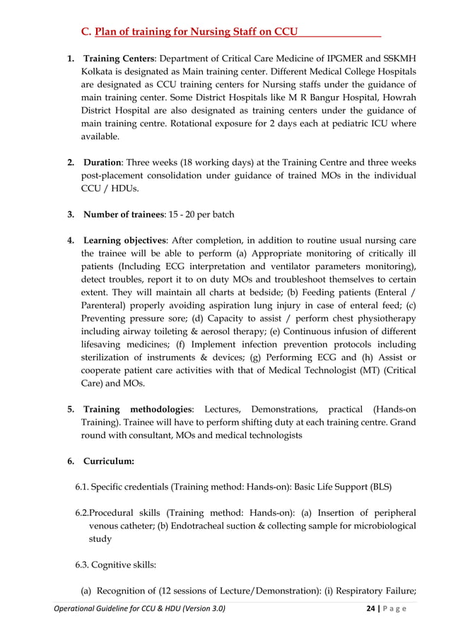 ICU and HDU guideliness from MOH&FW.pdf | First Aid | Injuries