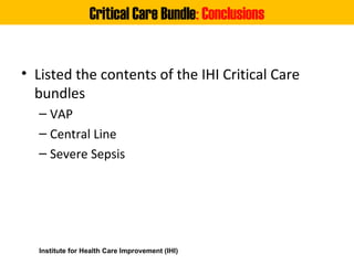 ICU Care Bundles | PPT