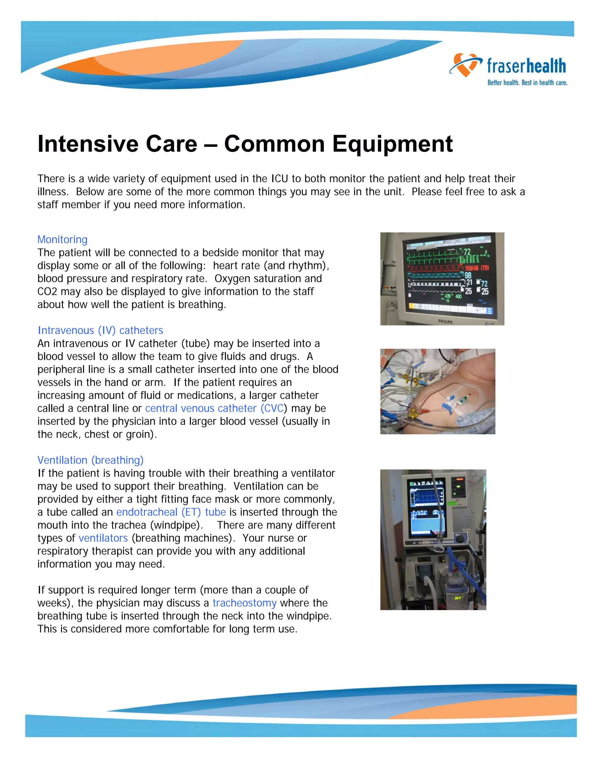 Icu common equipment | PDF