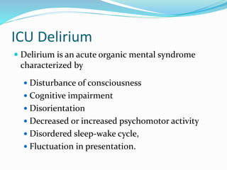 Icu delirium | PPTX