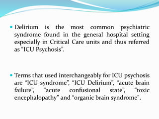 Icu delirium | PPTX